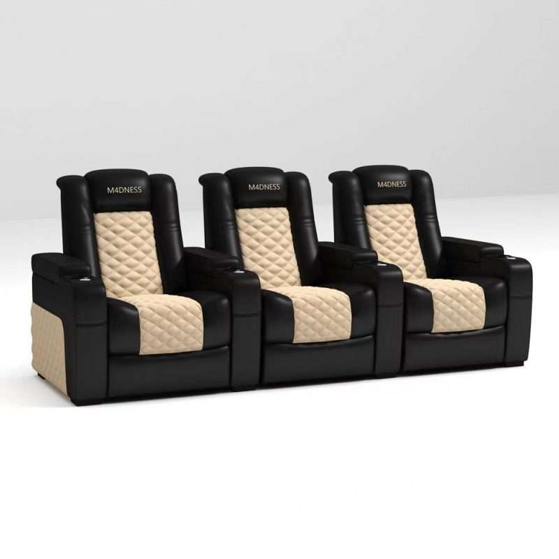 Custom Home Theater Seating With Diamond Stitching - Linsen Seating