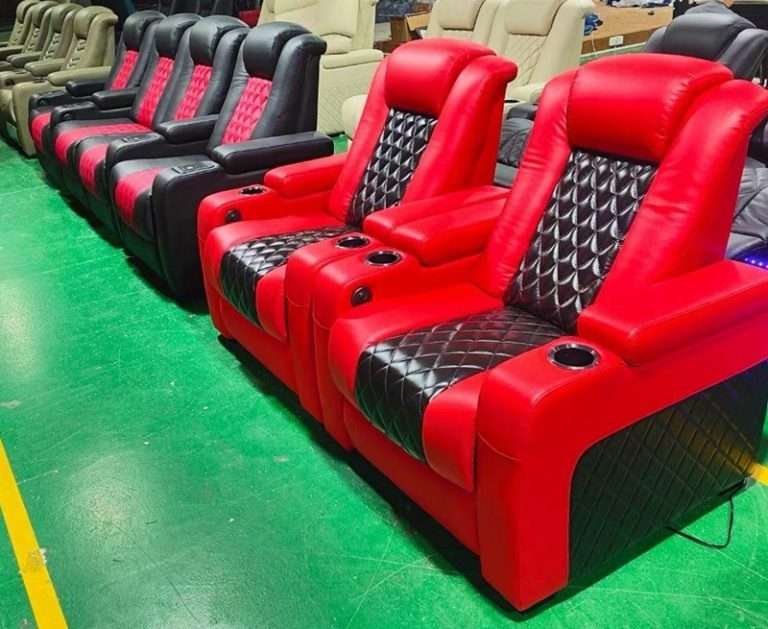 Custom Home Theater Seating With Diamond Stitching - Linsen Seating