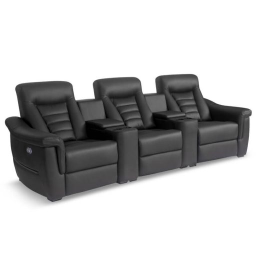 Home Cinema Recliner Sofa In Black Leather LS-876 | Linsen Seating