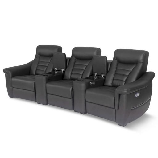 Home Cinema Recliner Sofa In Black Leather LS-876 | Linsen Seating