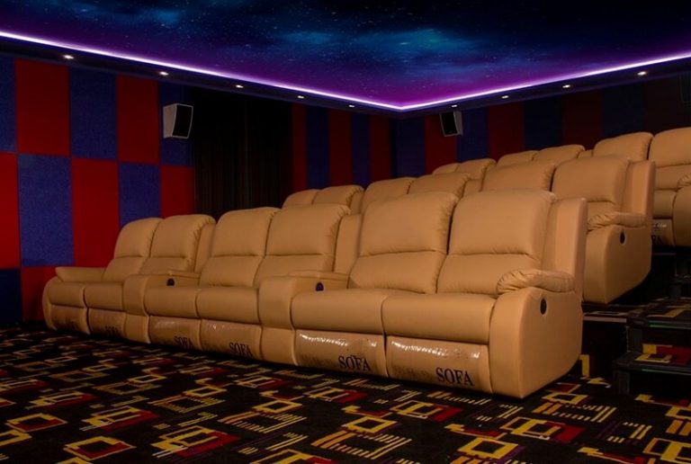 Leather Cinema Sofa With Cup Holder LS-800 | Linsen Seating