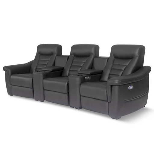 Home Cinema Recliner Sofa In Black Leather LS-876 | Linsen Seating